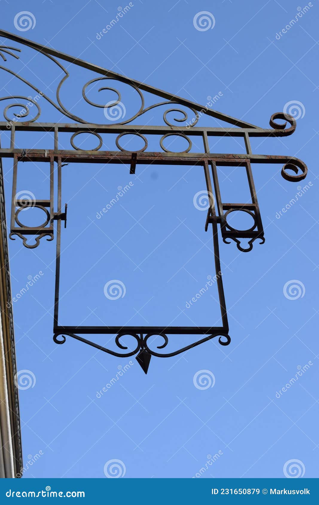 Iron frame for a sign stock image. Image of handmade - 231650879