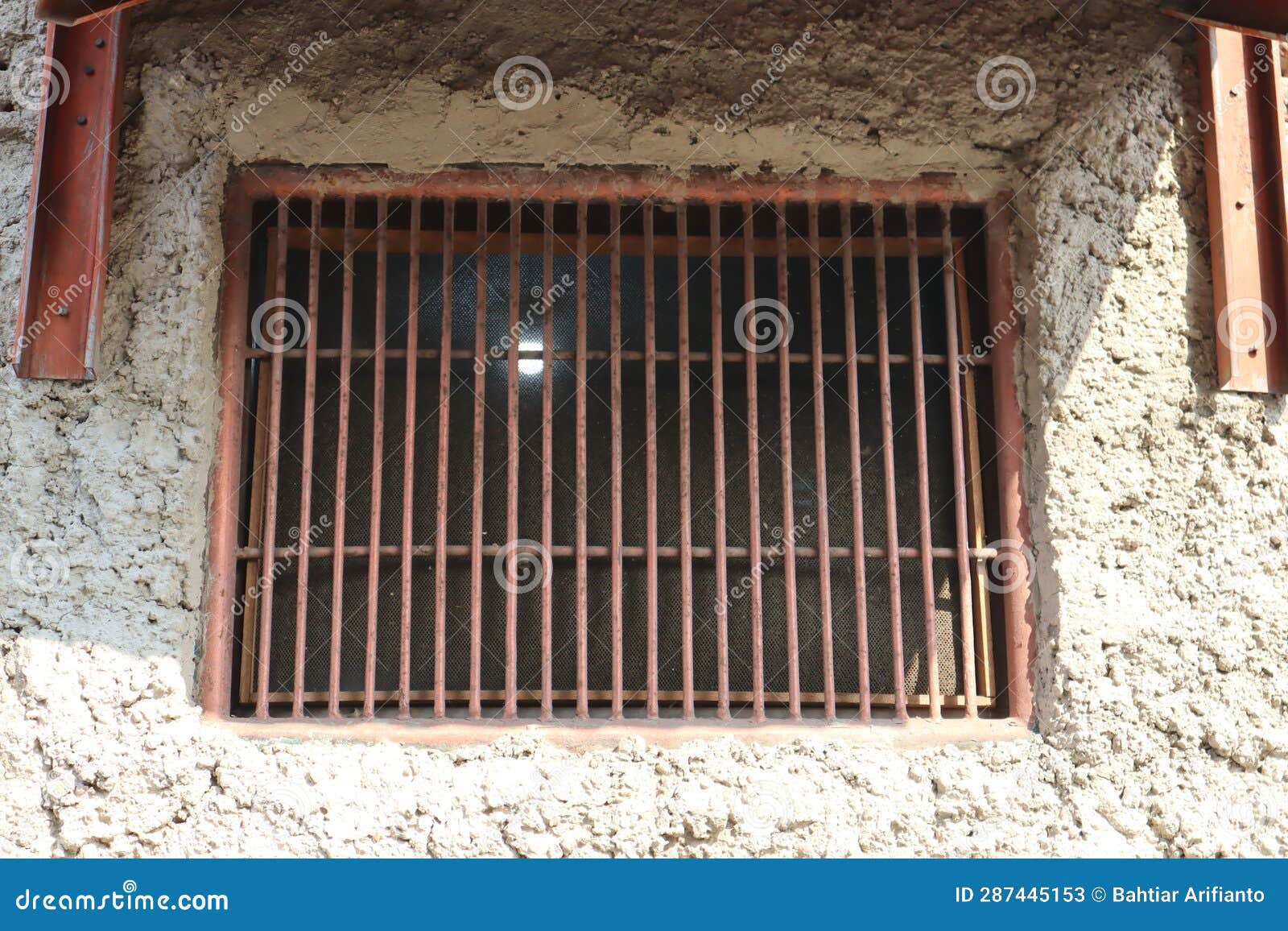 Iron Frame on the Wall in the Morning Editorial Stock Photo - Image of ...