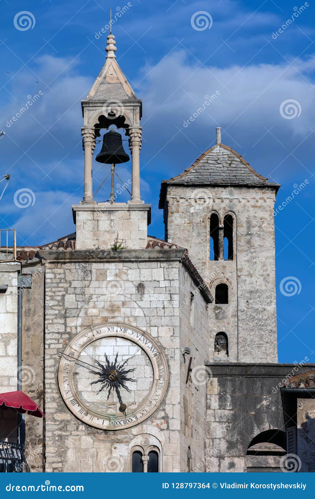 Iron Gate Clock Tower in Split, Croatia Stock Photo - Image of medieval ...