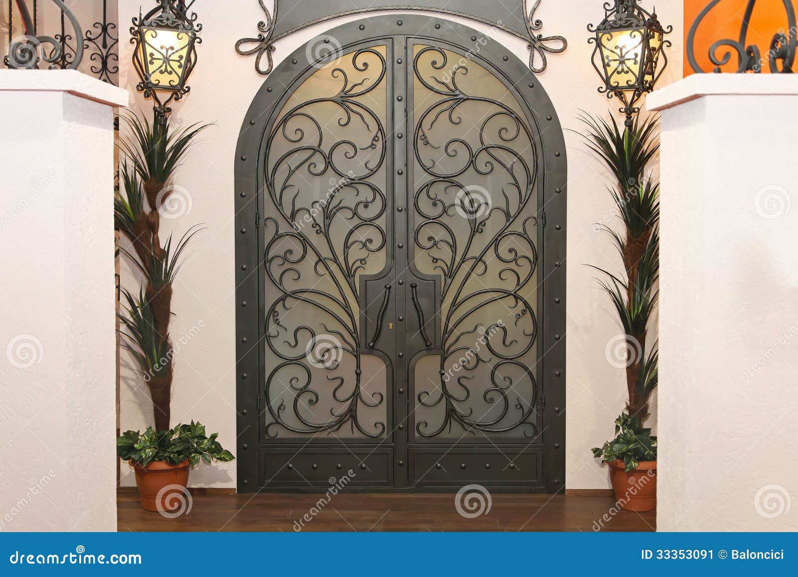 Iron gate doors stock image. Image of decorative, fancy - 33353091