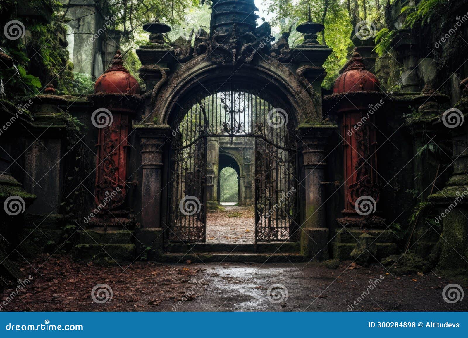 An Iron Gate Entrance of a Subterranean Labyrinth Stock Photo - Image ...