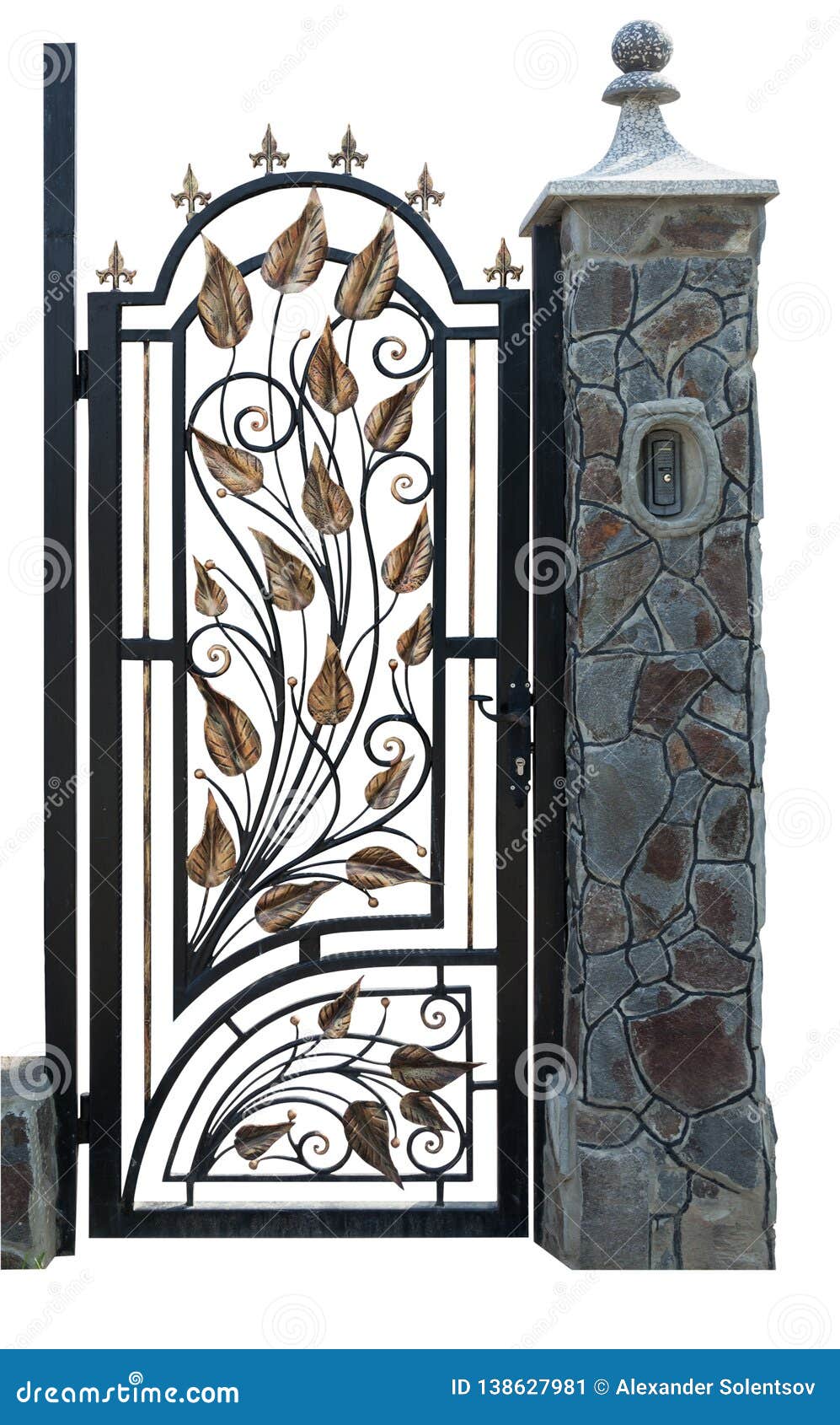 Iron gate stock image. Image of iron, white, isolated - 138627981