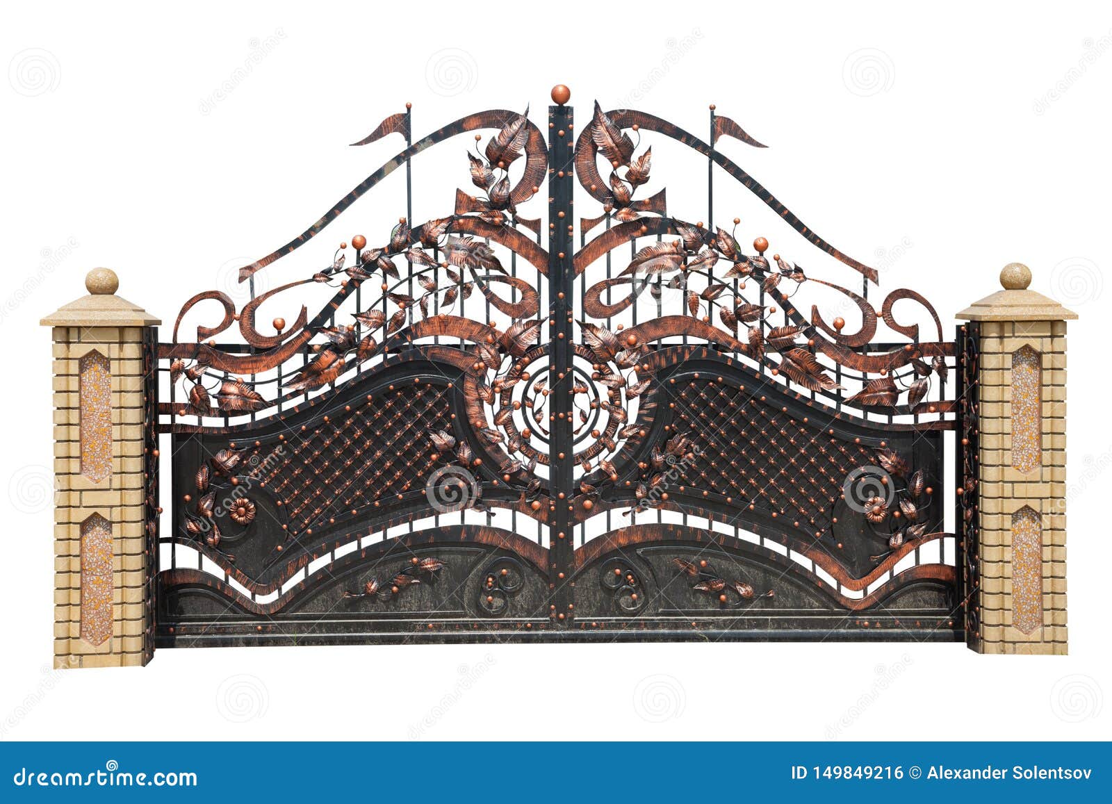Iron gate stock photo. Image of architectural, isolated - 149849216