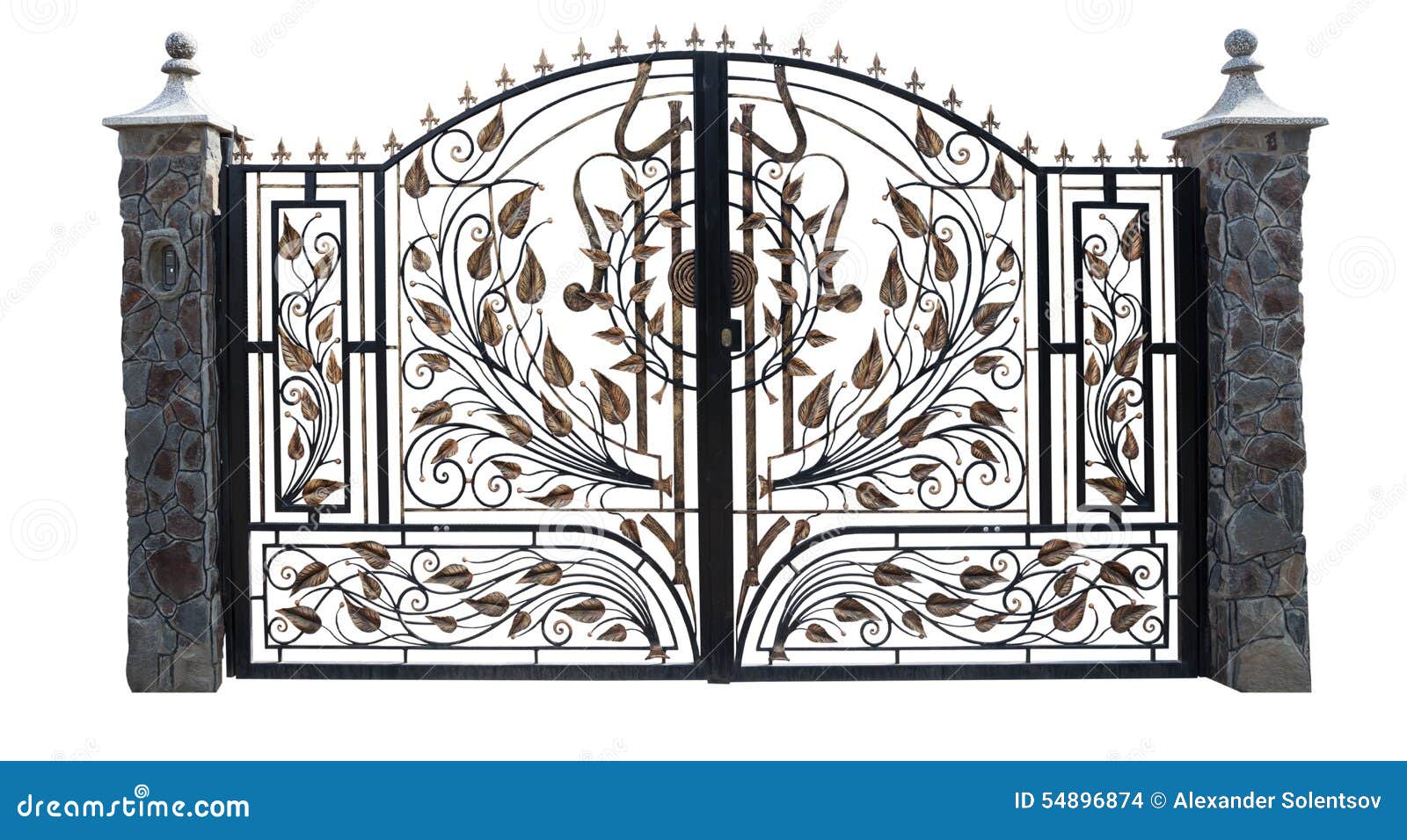 Iron gate stock photo. Image of ornamental, ornate, decoration - 54896874