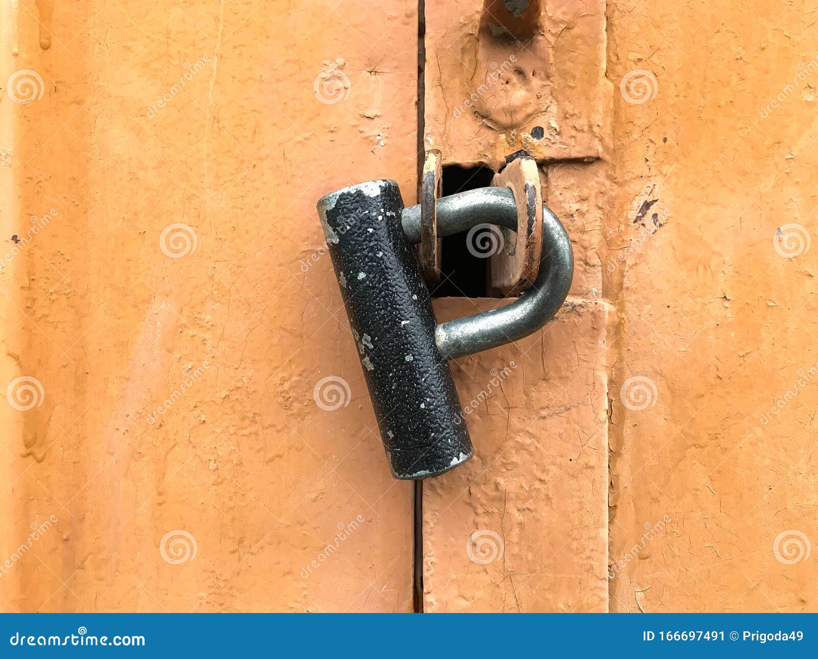 Iron gate lock. stock image. Image of iron, door, gate - 166697491