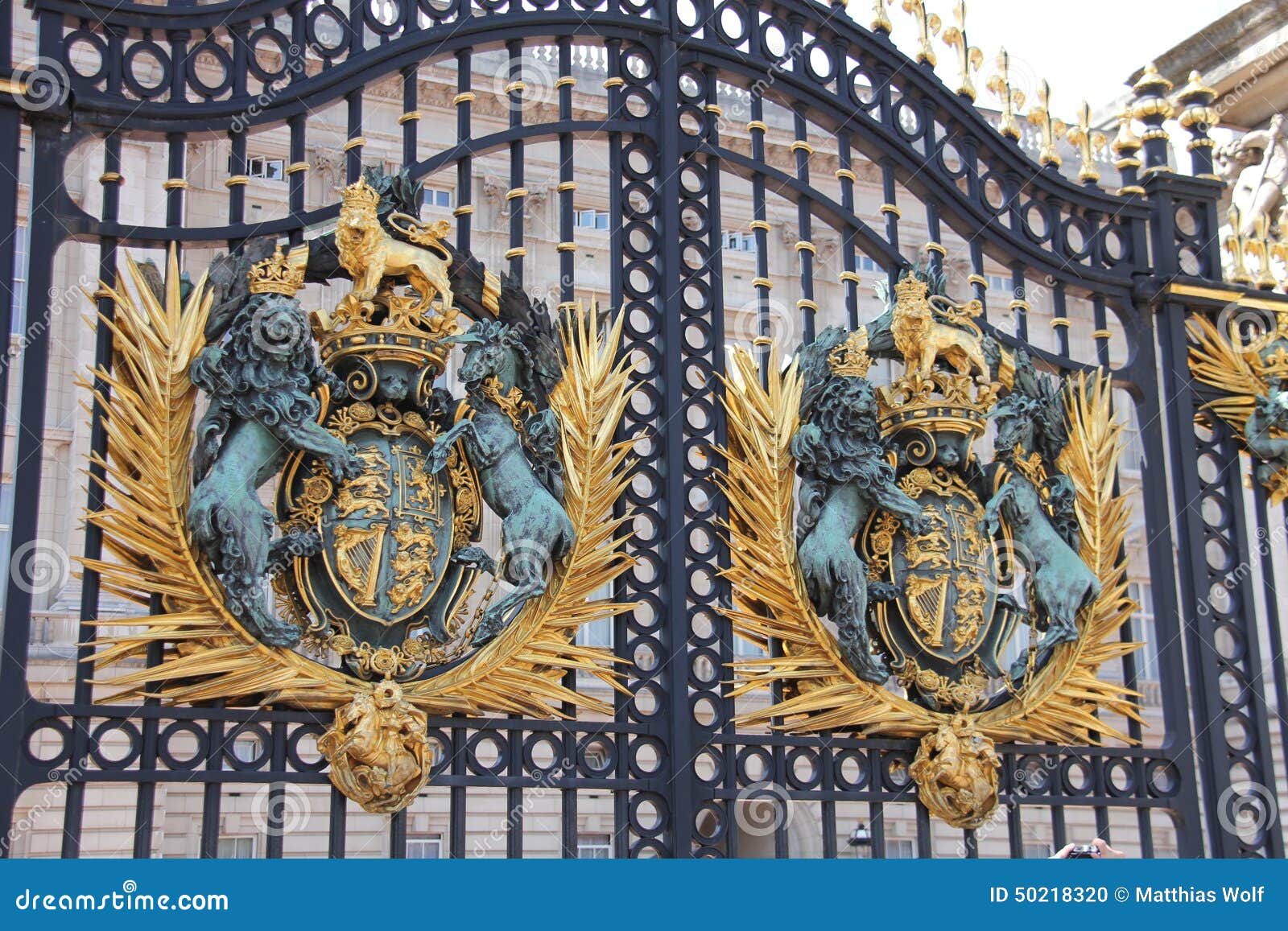 Iron gate stock photo. Image of gate, queen, lions, palace - 50218320