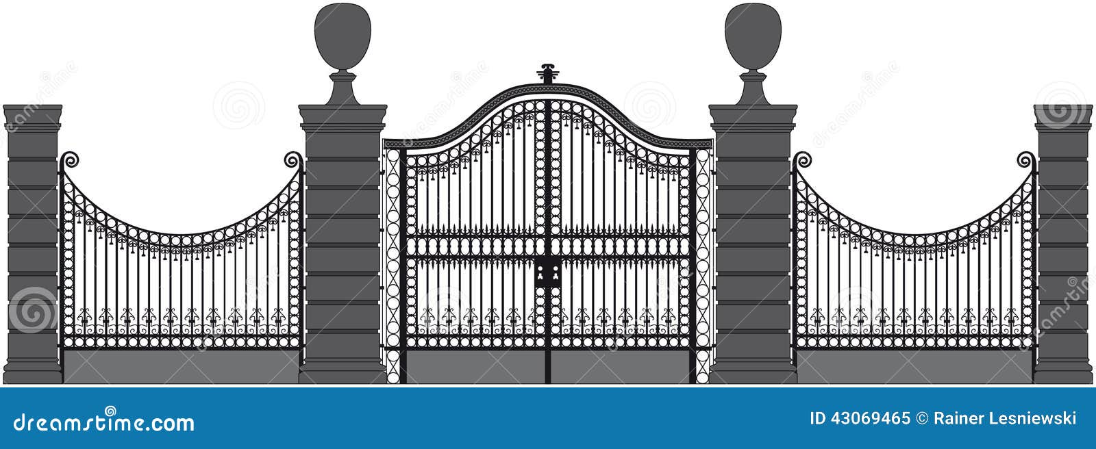 Iron gate stock vector. Image of design, isolated, entrance - 43069465