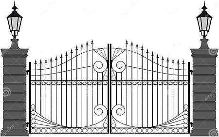 Iron gate 2 stock vector. Illustration of forged, decoration - 43070377