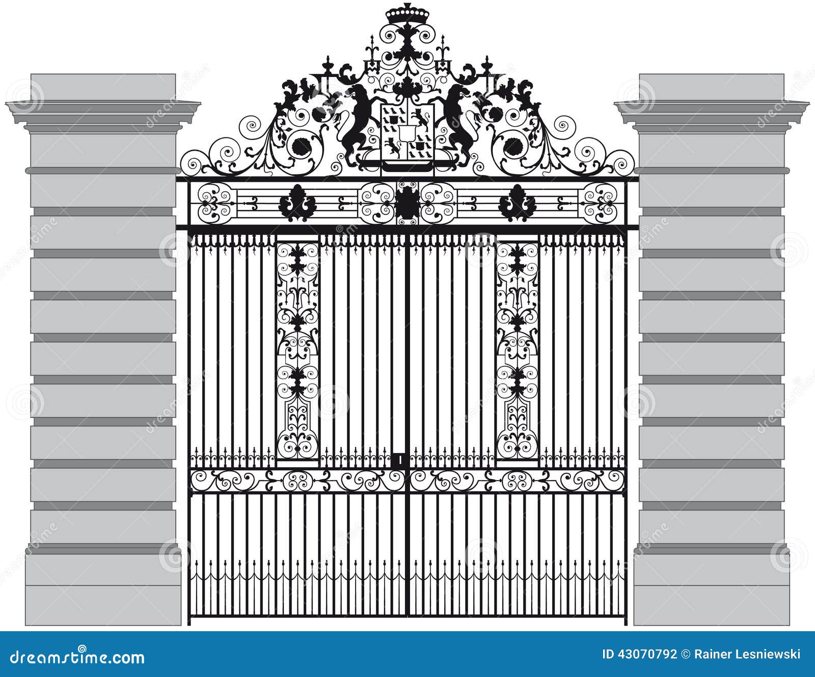 Iron gate 5 stock illustration. Illustration of ornamental - 43070792