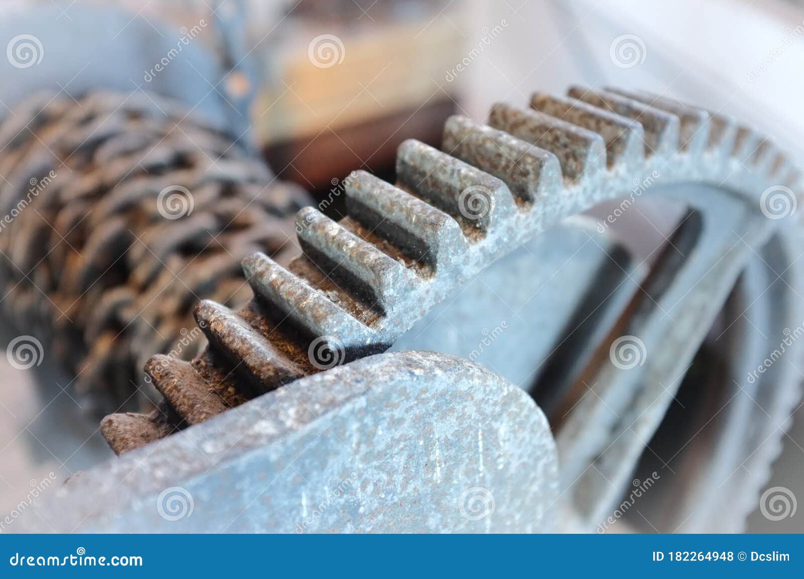 Iron Gear in Old Machine stock photo. Image of industry - 182264948