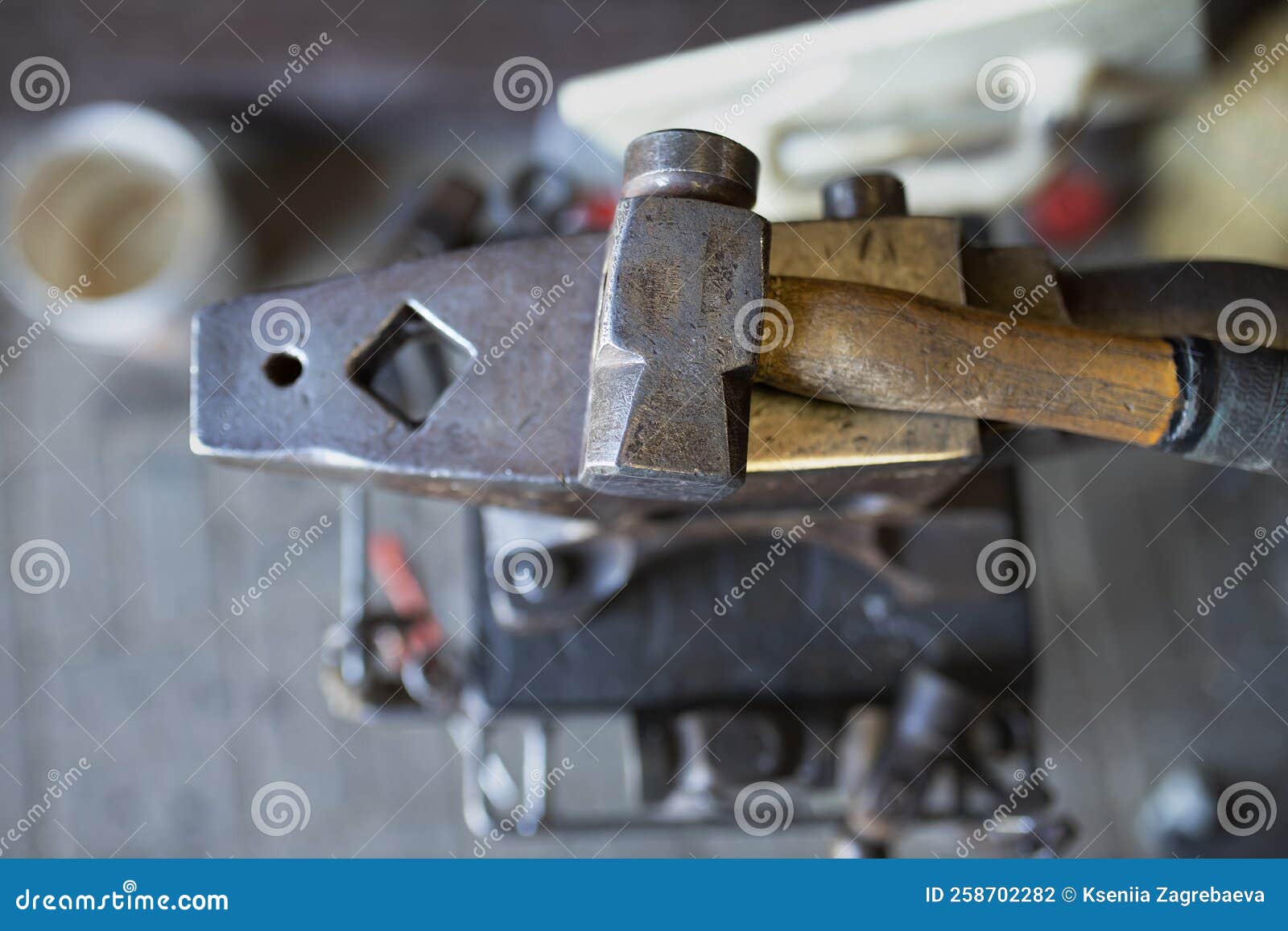 Iron Hammer Tool Carpenter and Blacksmith Stock Photo - Image of hammer ...
