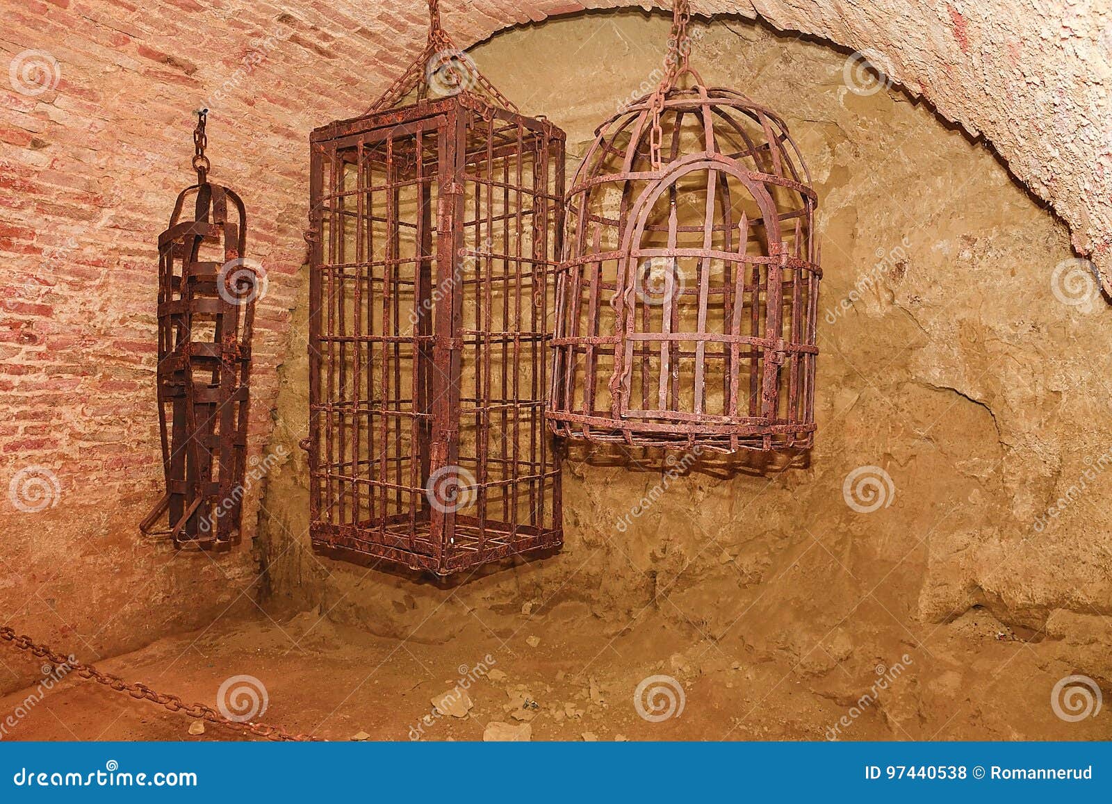 Iron Hanging Medieval Torture Cages. Medieval Torture Editorial Image ...