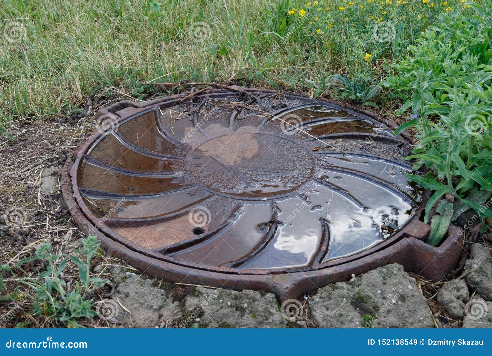 Iron Hatch of City Communications Stock Image - Image of industrial ...