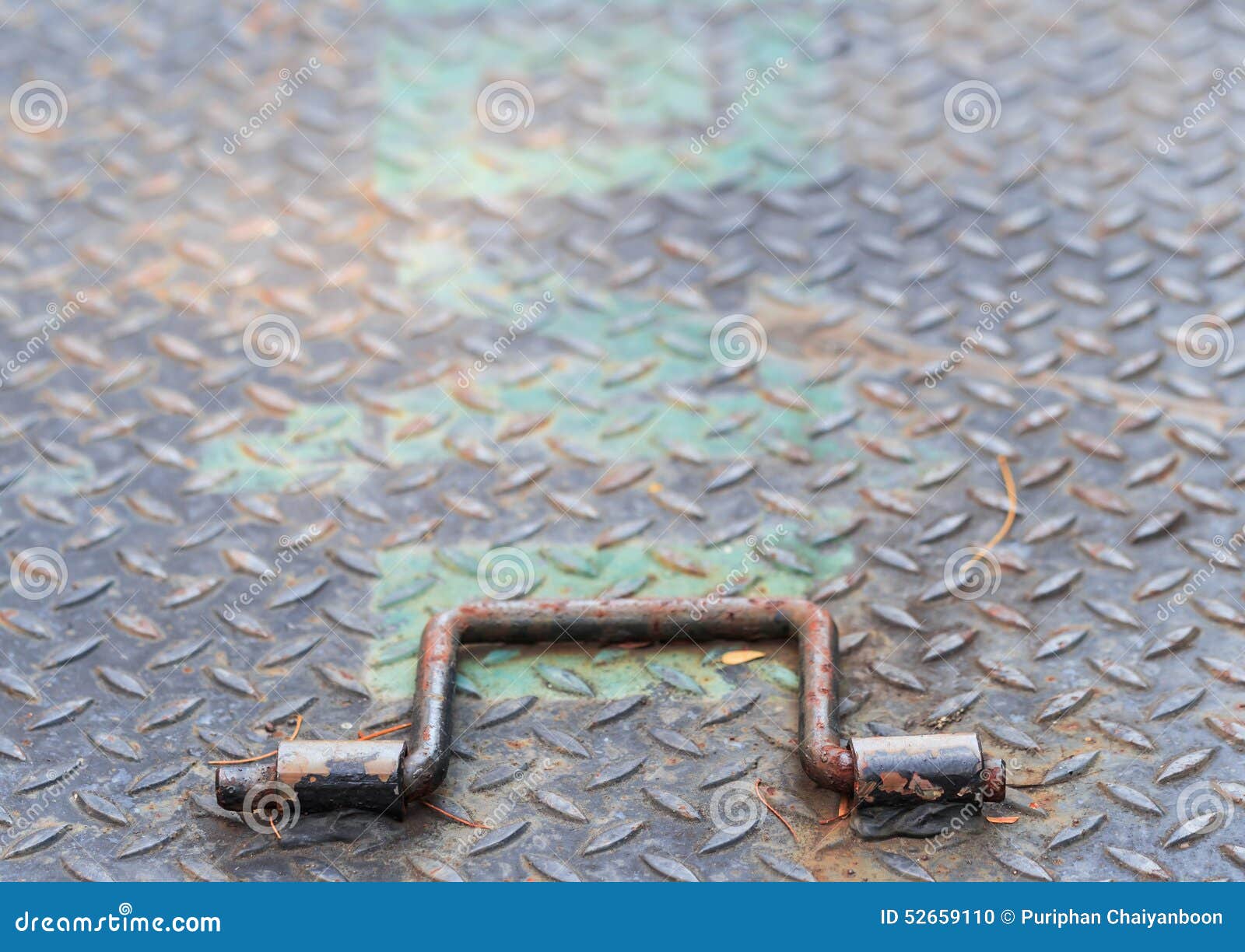 Iron Hatch Oval Technical Hole On Background Gray Surface Rivets ...