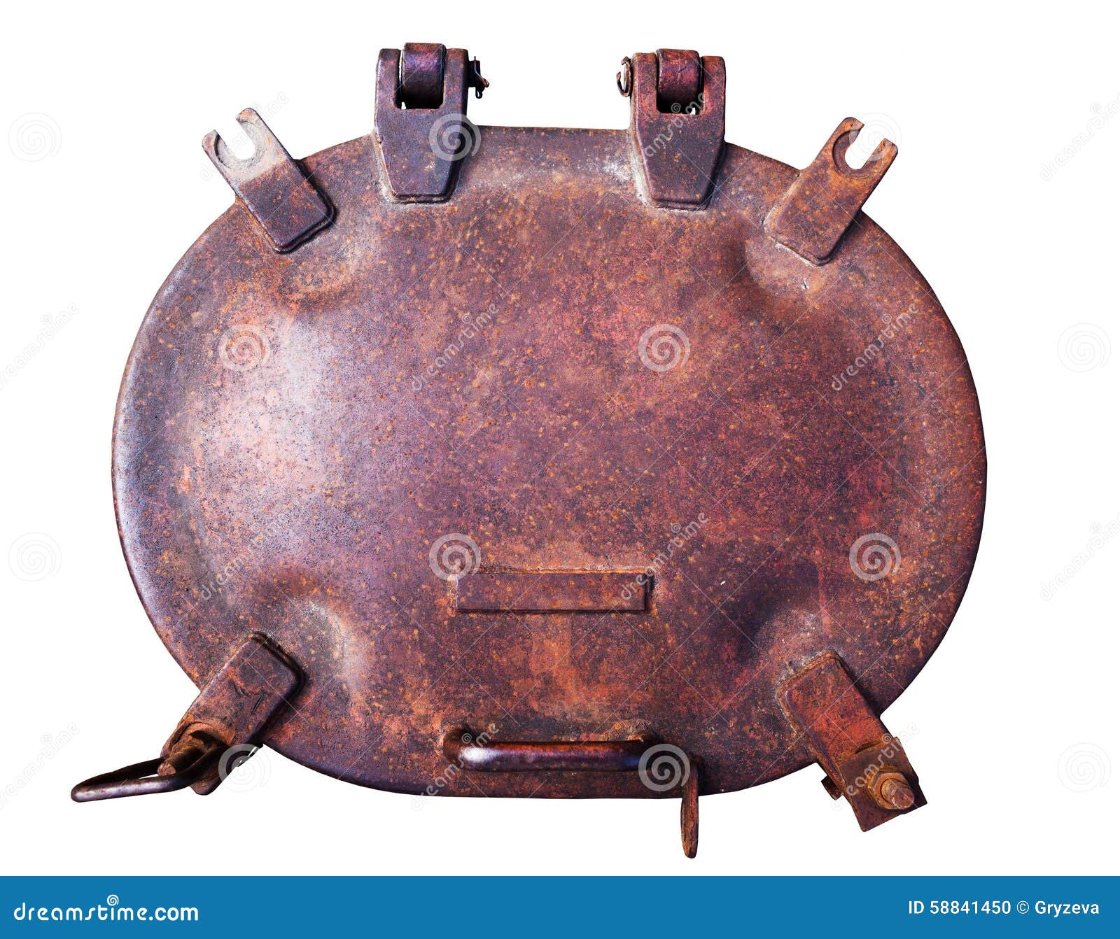 Iron Hatch on Top Isolated on White Background Stock Photo - Image of ...