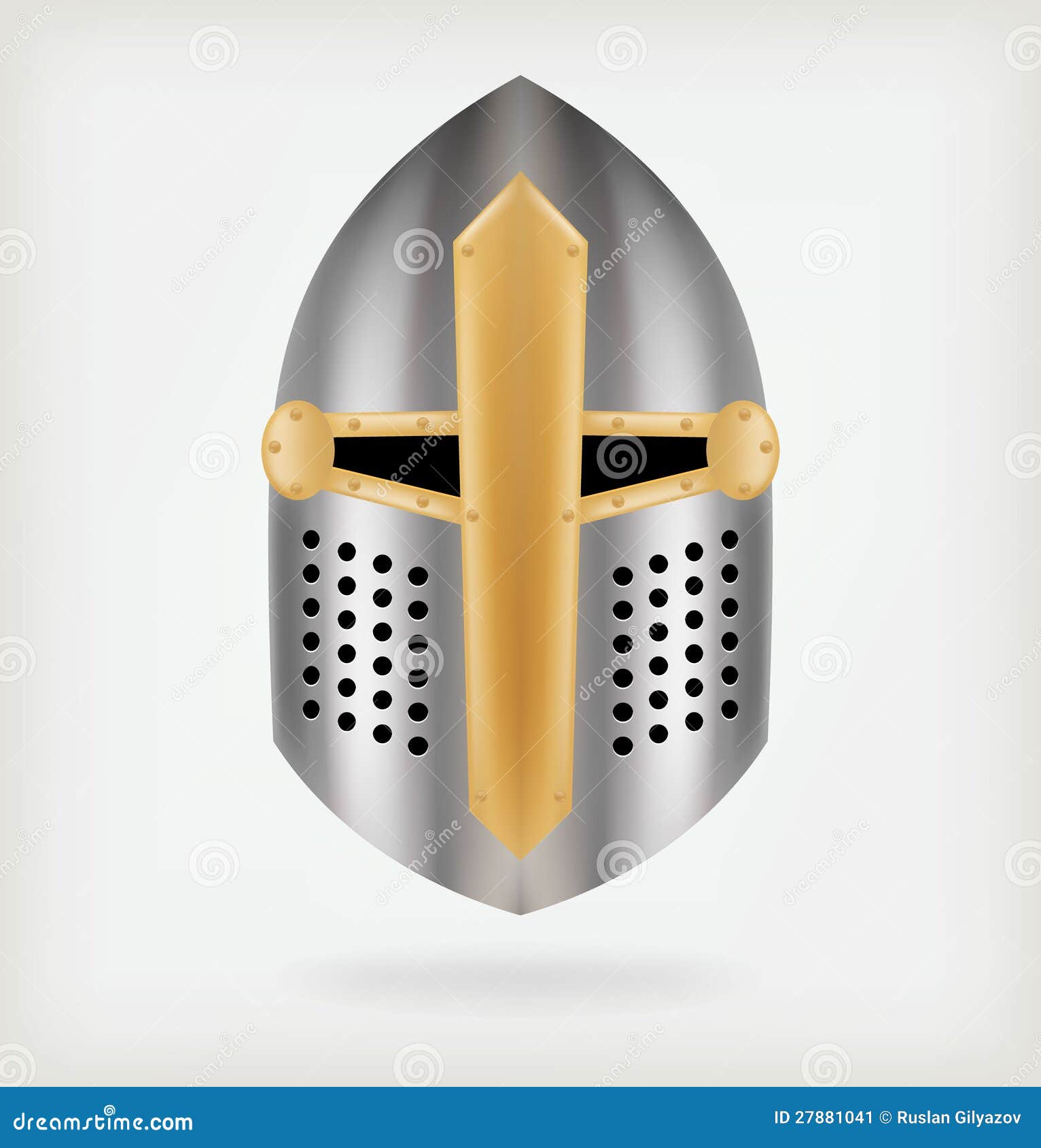 Iron Helmet of the Medieval Knight. Stock Vector - Illustration of ...