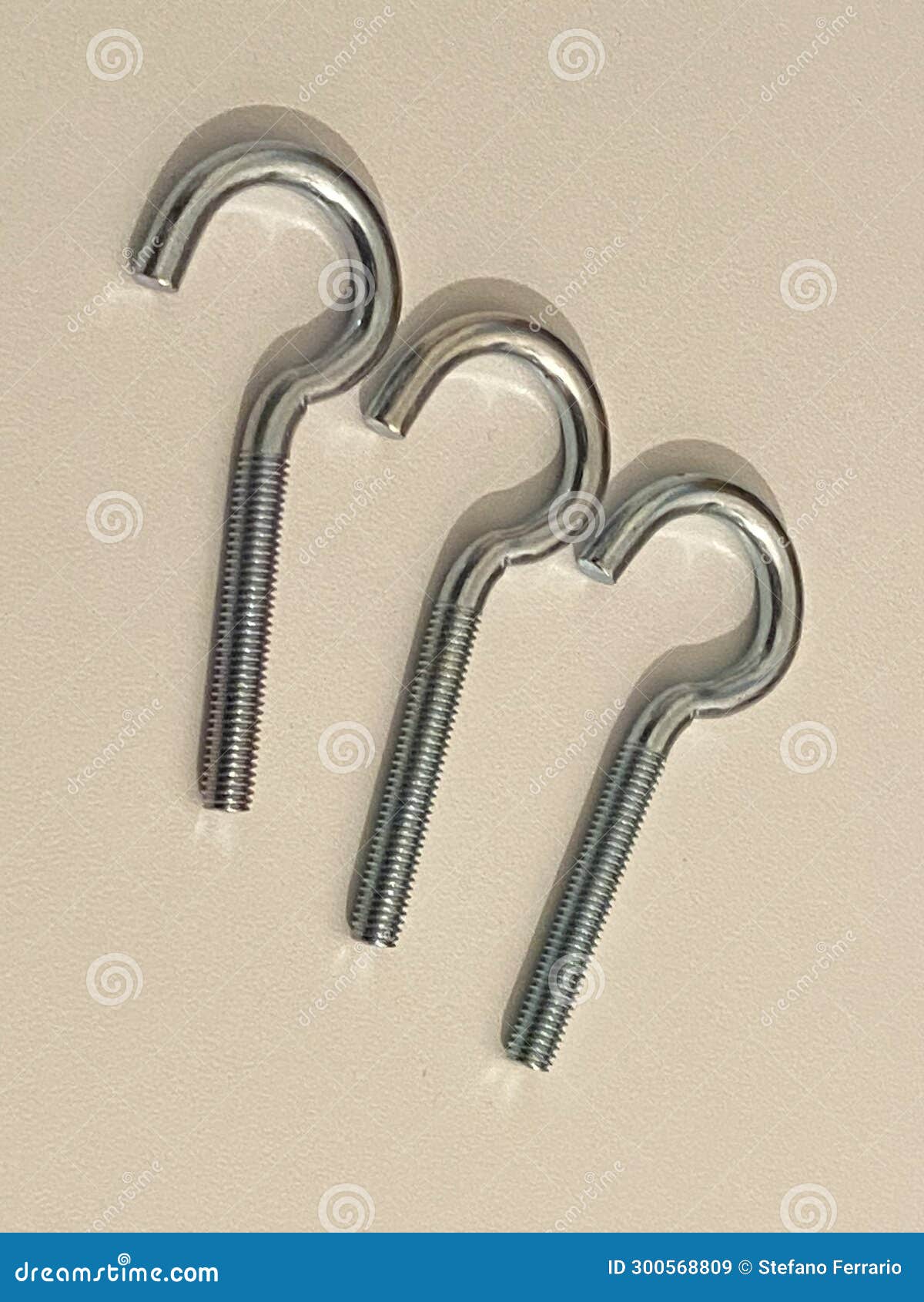 Iron hooks with thread stock image. Image of small, support - 300568809