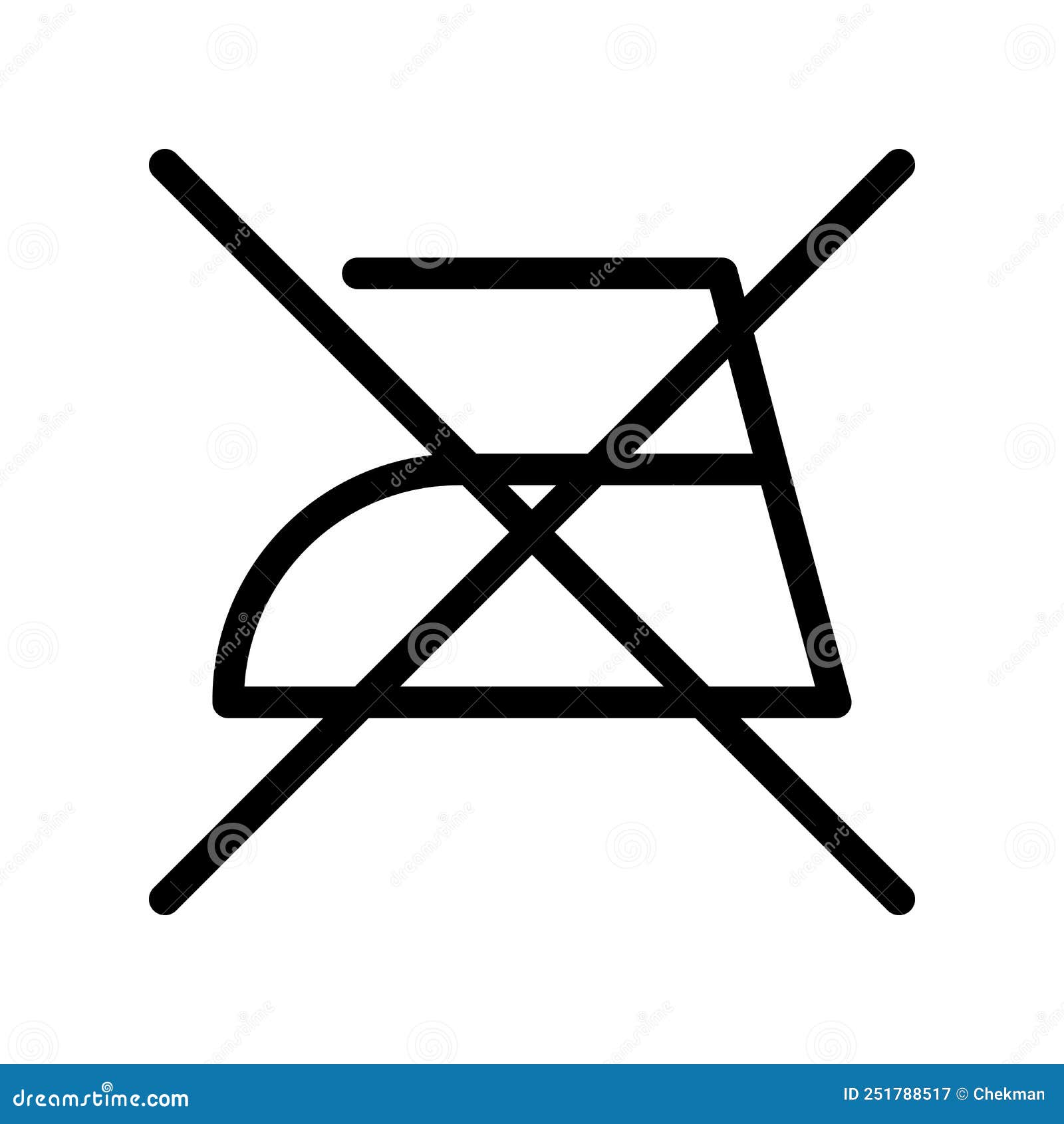 Iron Icon. Do Not Iron. Steam Iron Linear Icon Stock Vector ...