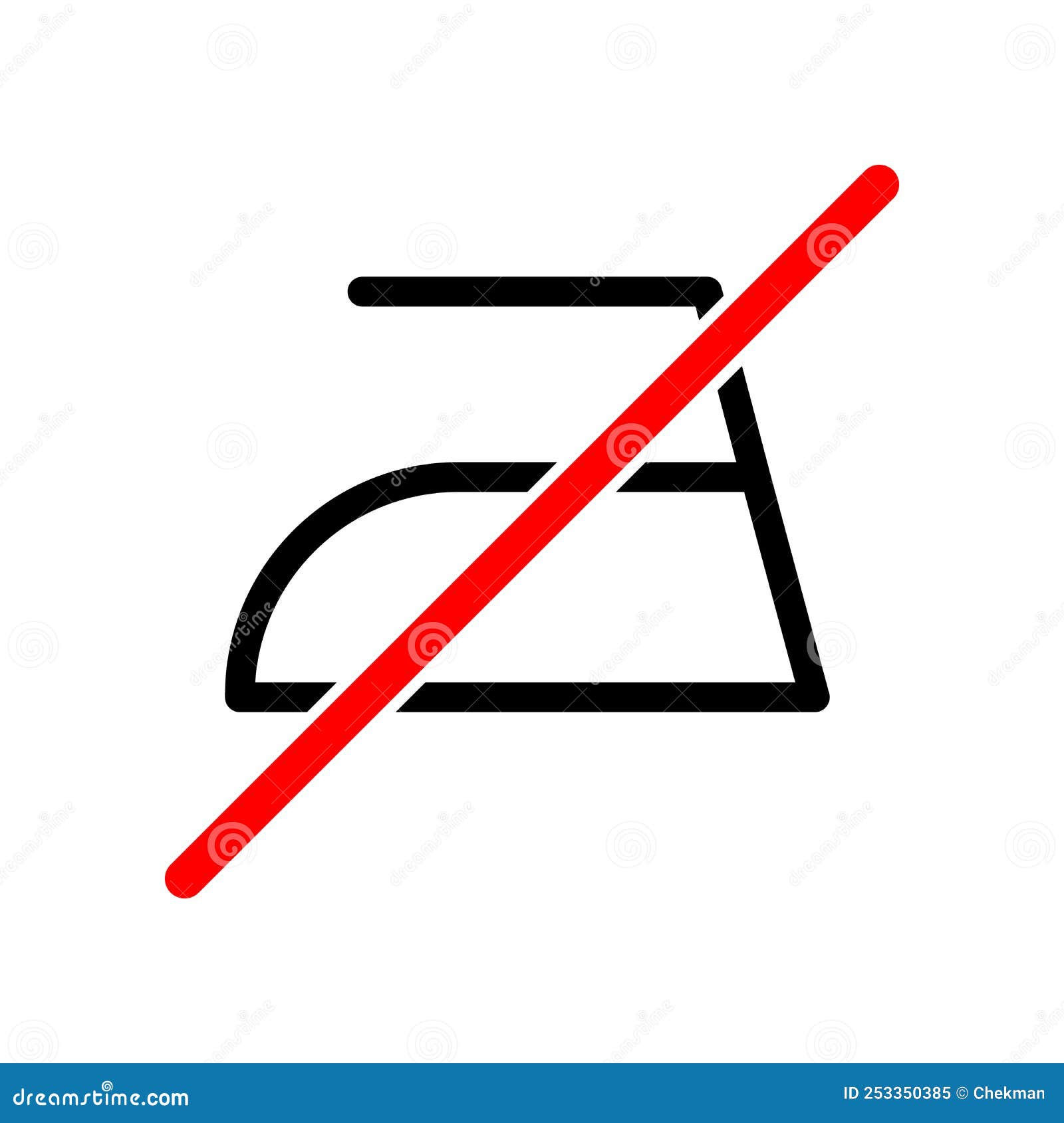 Iron Icon. Do Not Iron. Steam Iron Linear Icon Stock Vector ...