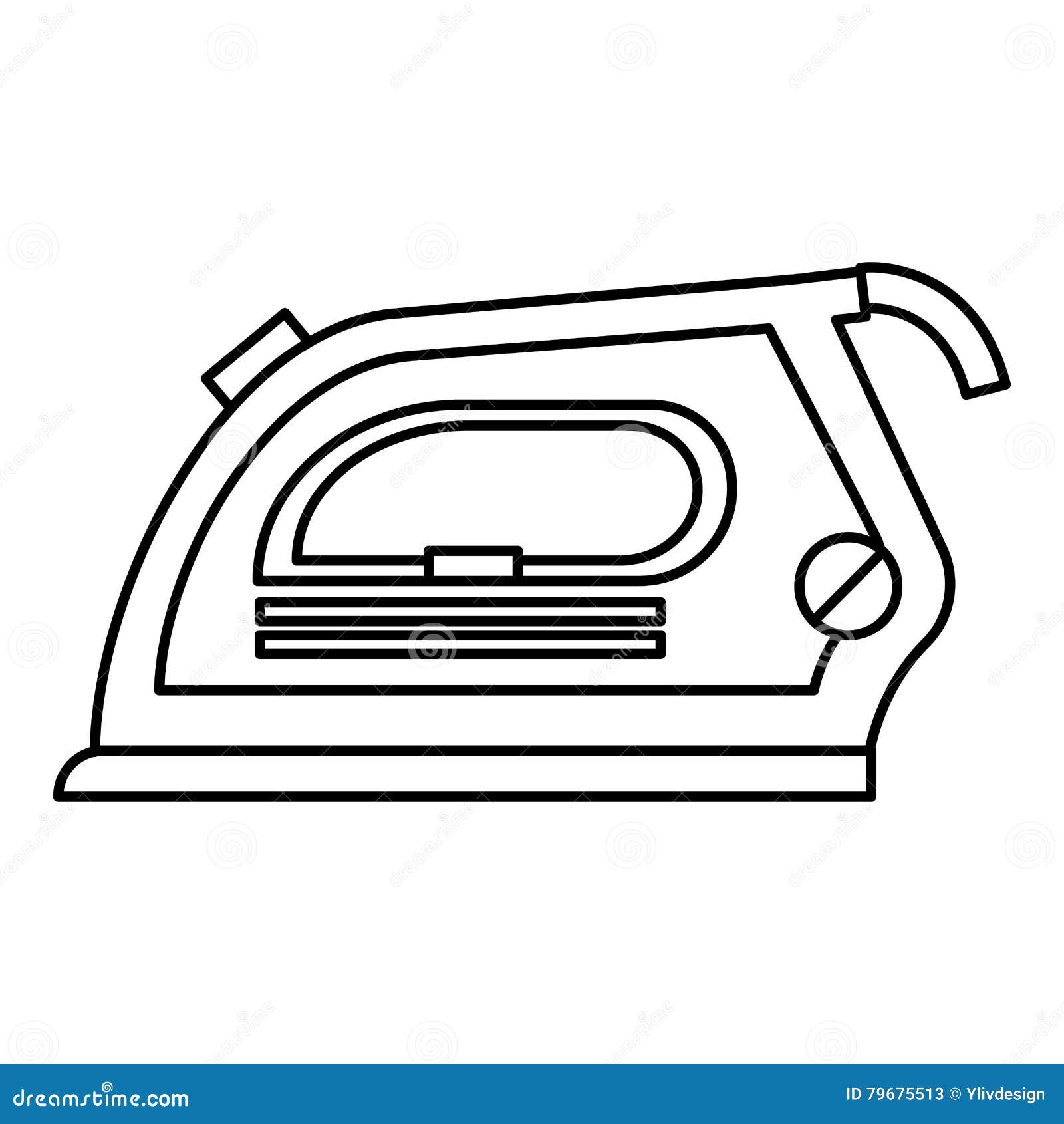Iron icon, outline style stock vector. Illustration of clothing - 79675513