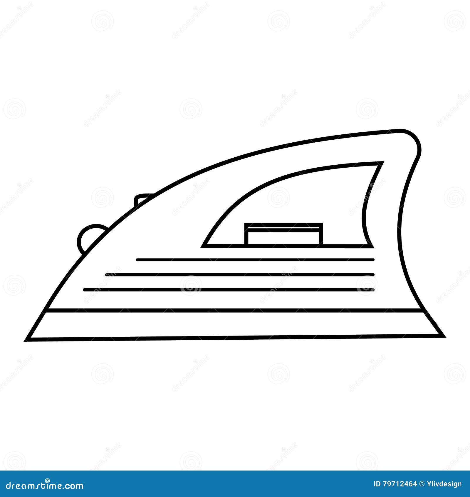 Iron icon, outline style stock vector. Illustration of clothing - 79712464