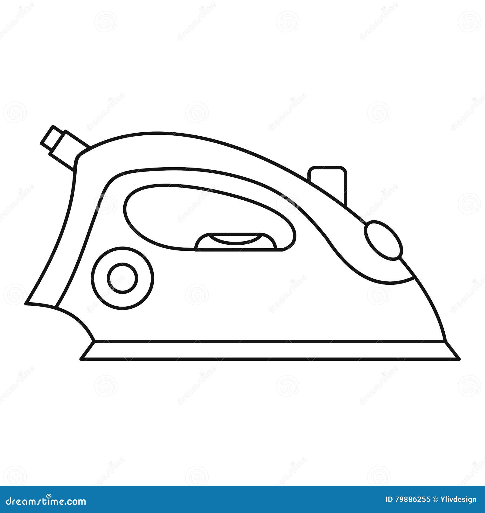 Iron icon, outline style stock vector. Illustration of domestic - 79886255