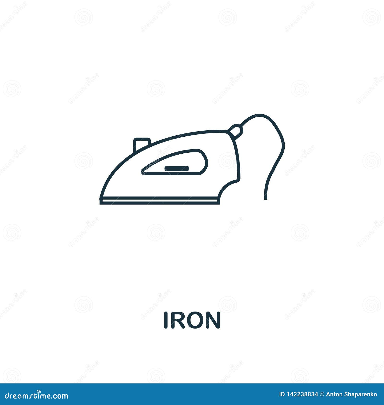 Iron Icon. Thin Style Design from Household Icons Collection Stock ...