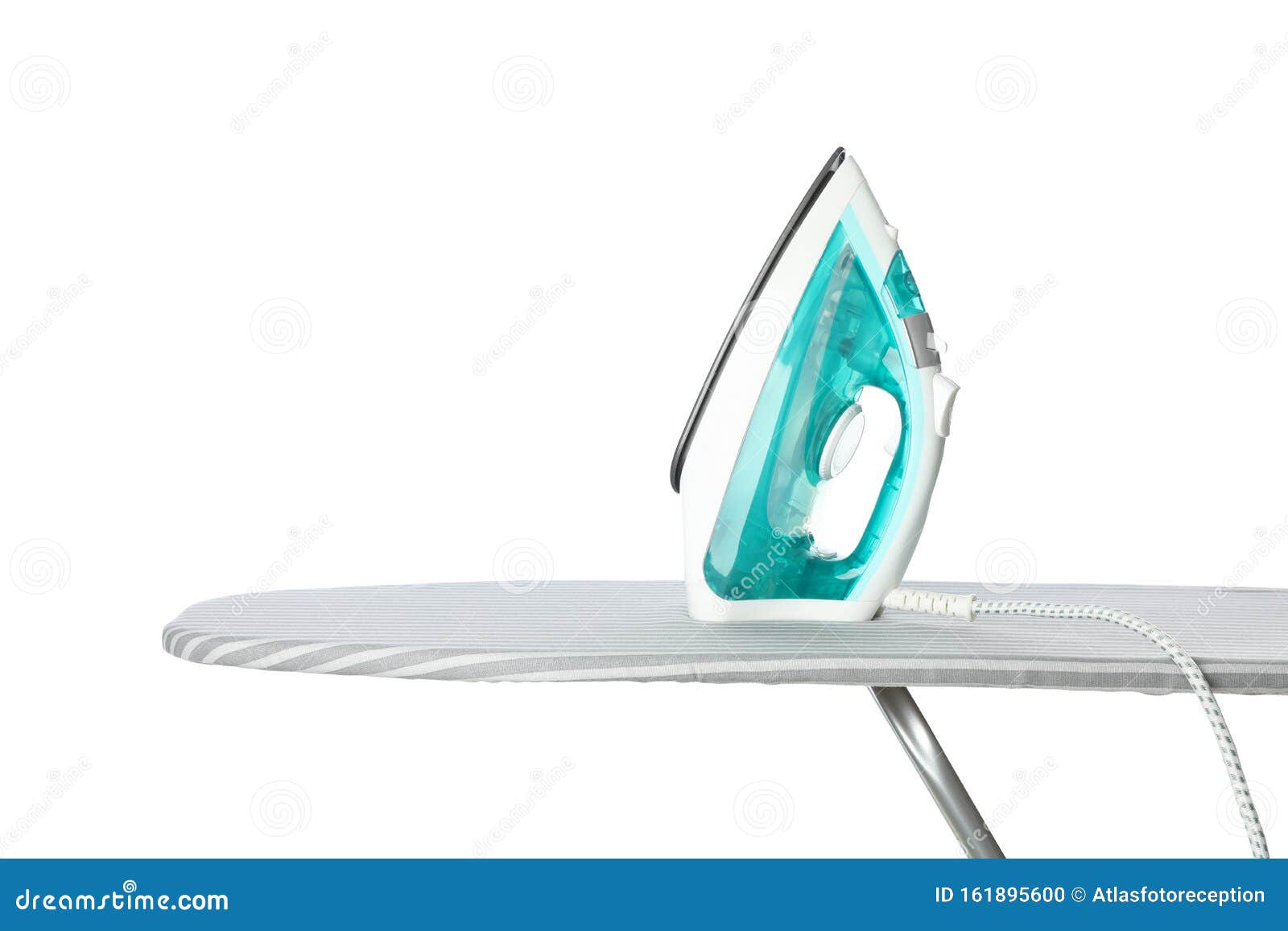 Iron on Ironing Board Isolated Stock Photo - Image of housework ...