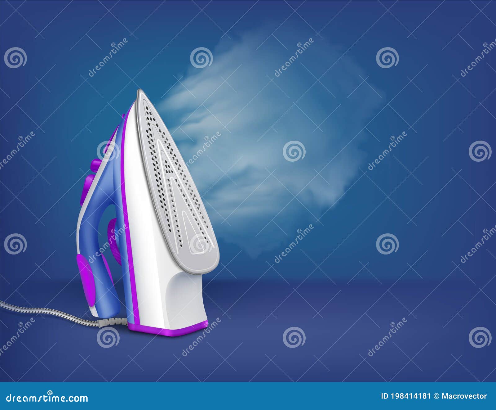 Iron Ironing Steam Realistic Composition Stock Vector - Illustration of ...