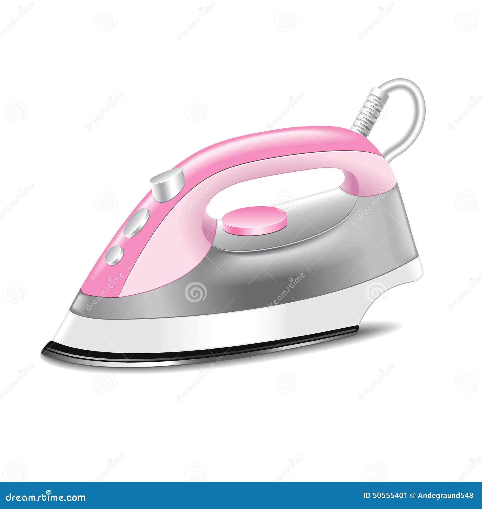 Iron Isolated on White Vector Stock Vector - Illustration of housework ...