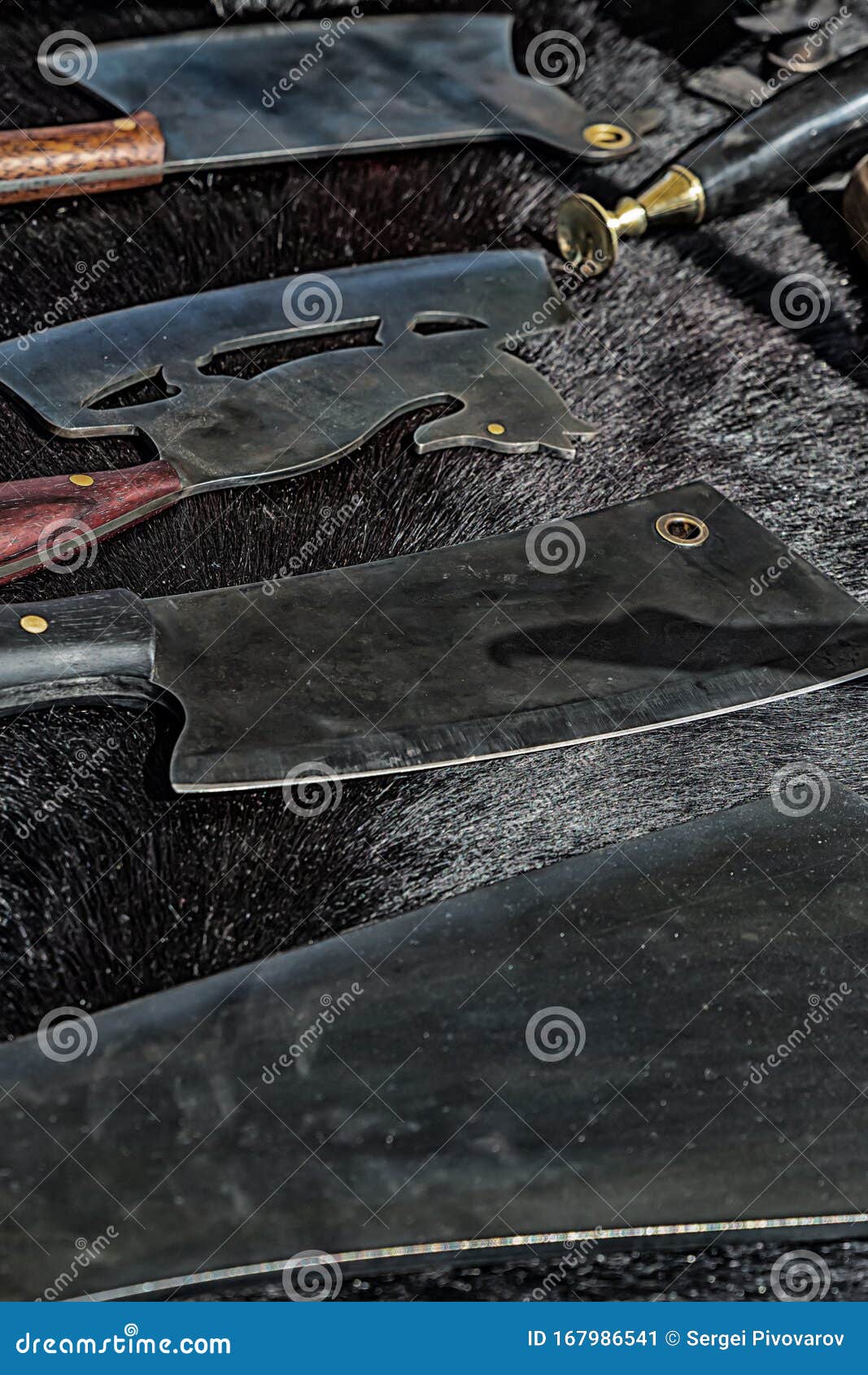 Iron Kitchen Ax Large Butchering Tool Cutting. Counter Forge Figured ...