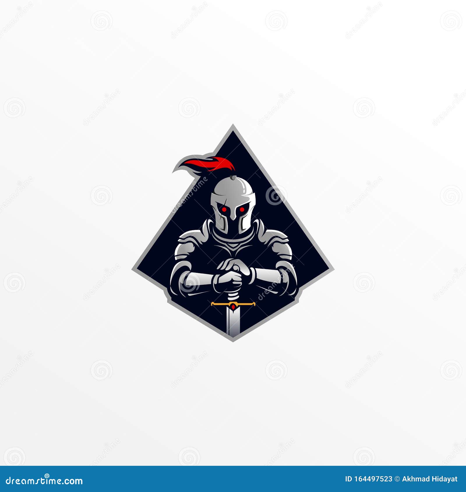 Iron Knight Esport Logo Design Stock Vector - Illustration of brave ...