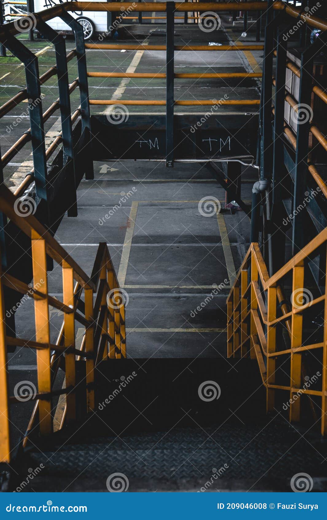 Iron ladder in parking stock photo. Image of industry - 209046008