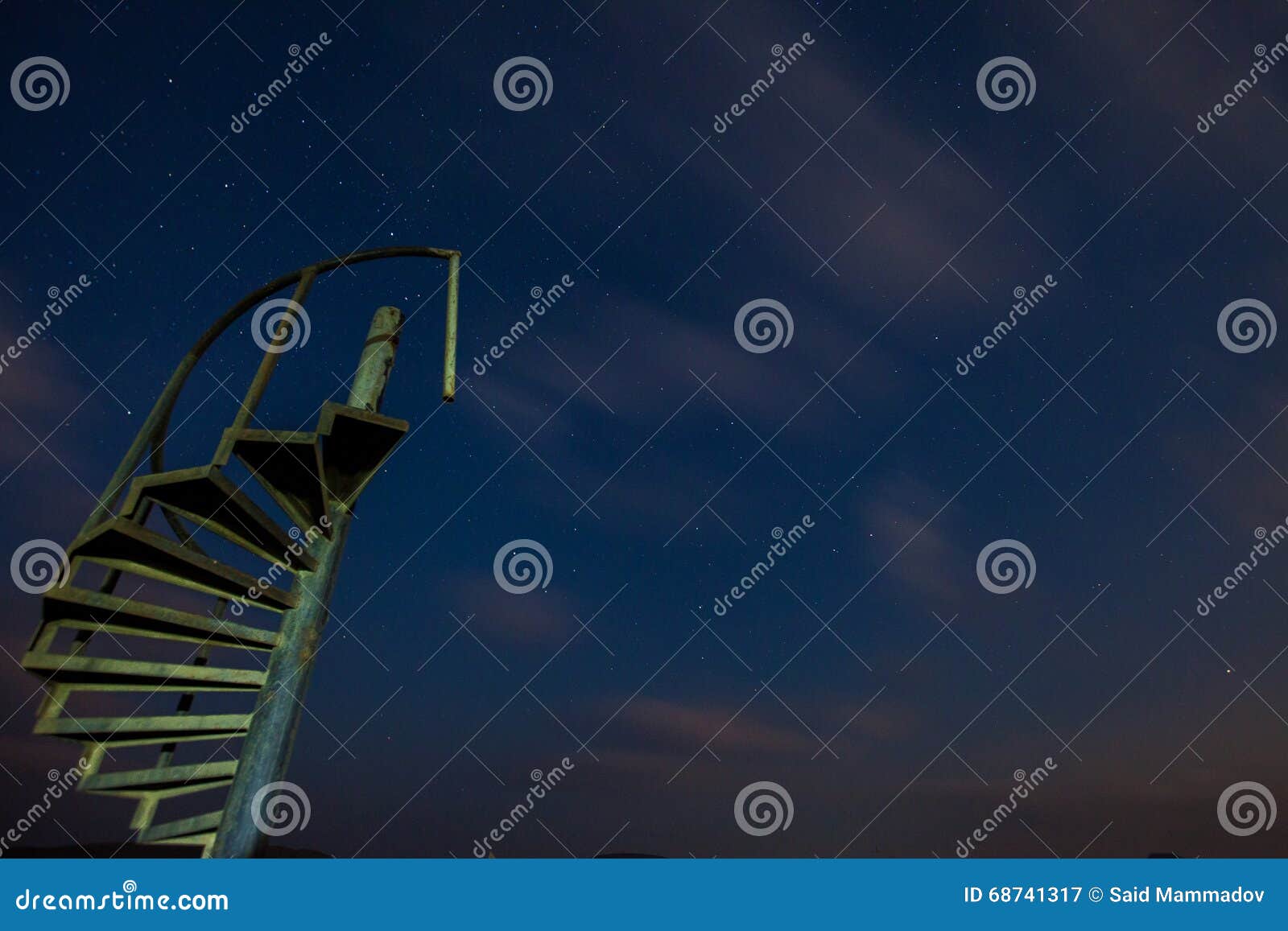 Iron ladder to the sky stock image. Image of night, astronomy - 68741317
