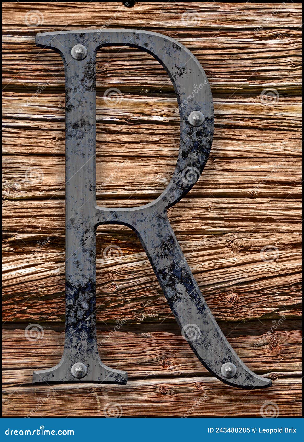 Iron letter R stock illustration. Illustration of artwork - 243480285