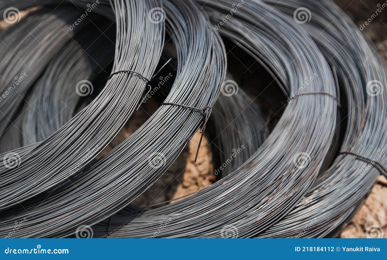 Iron Line on Construction in Raw Materail Stock Photo - Image of line ...