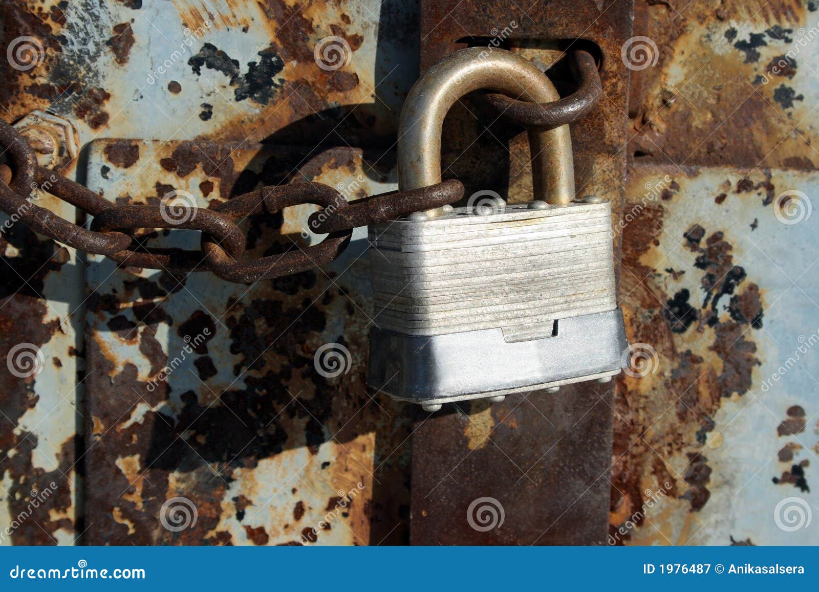 Iron Lock And Rusty Chain Picture. Image: 1976487