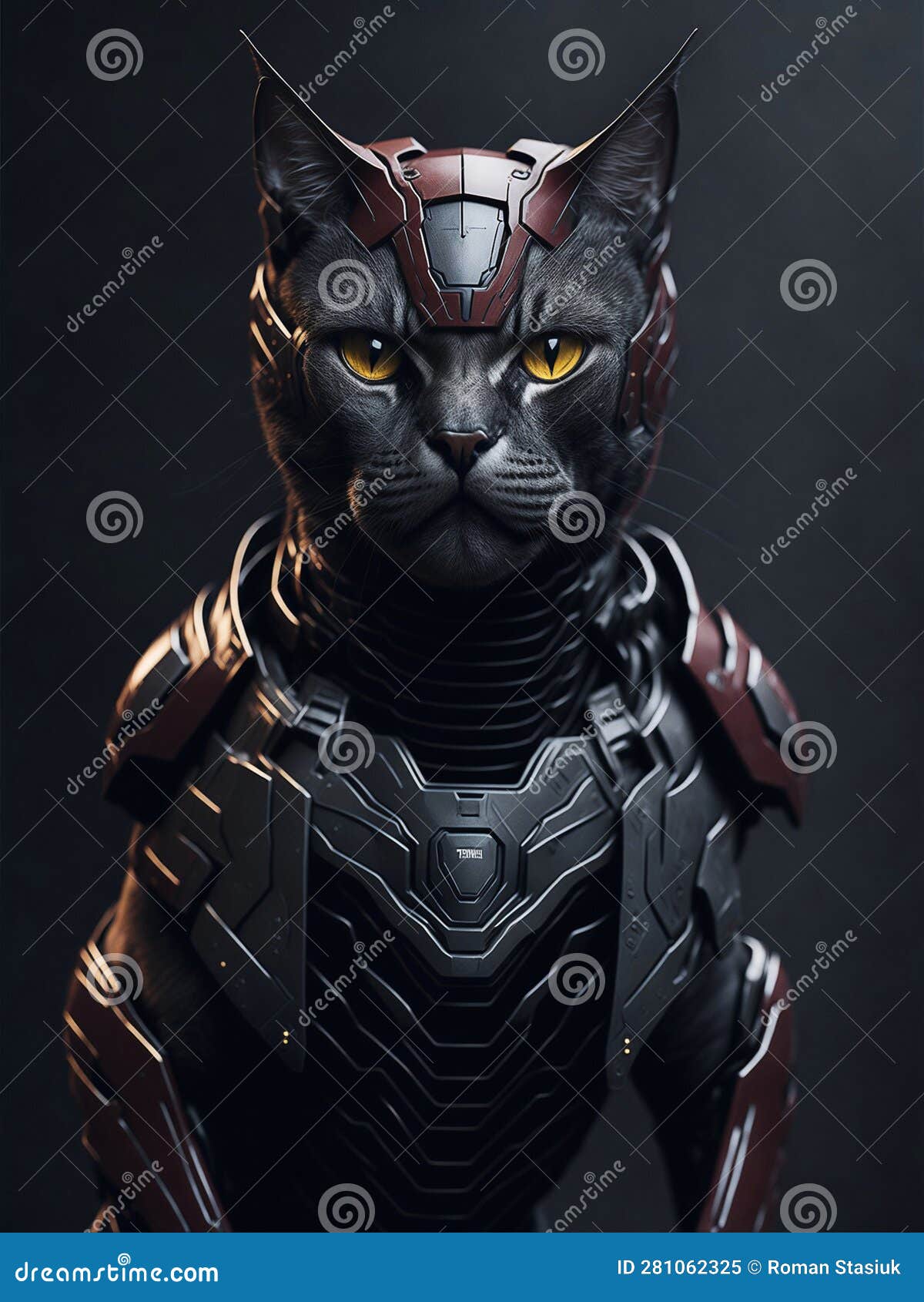 Iron Man Cat. Generative AI Stock Illustration - Illustration of ...