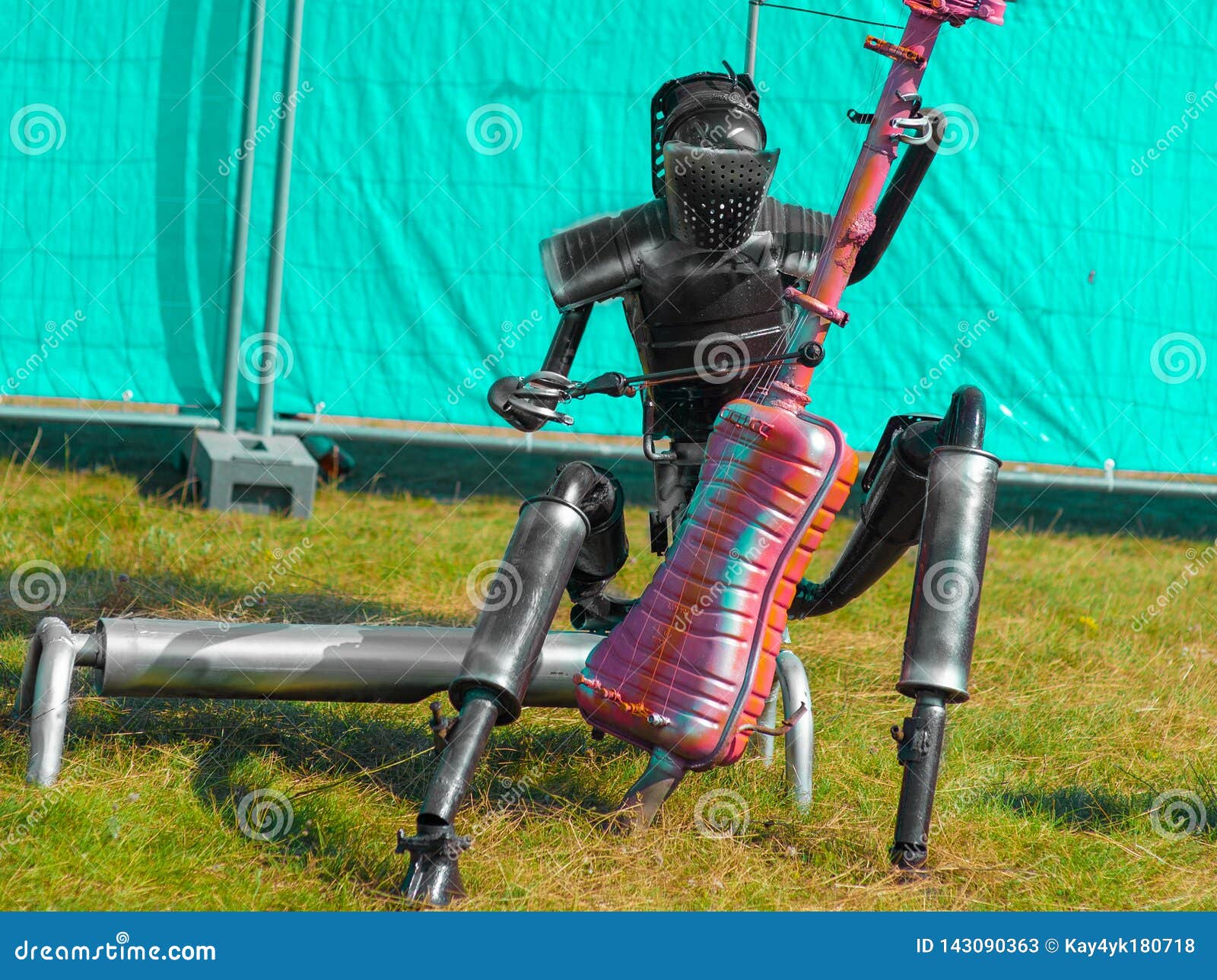 Iron Man Plays the Double Bass, the Robot Plays the Cello Stock Image ...