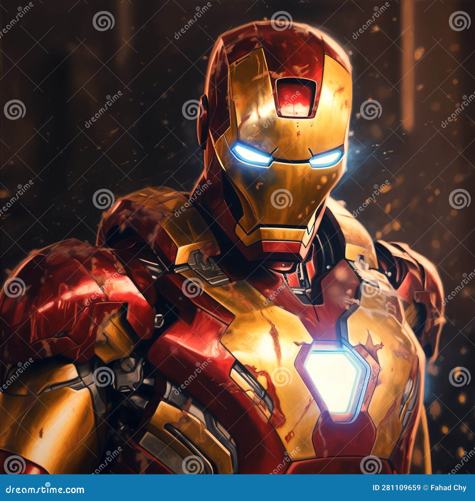Iron Man Robot with Glowing Lights Stock Illustration - Illustration of ... Iron Man Robot with Glowing Lights Stock Illustration - Illustration of ...