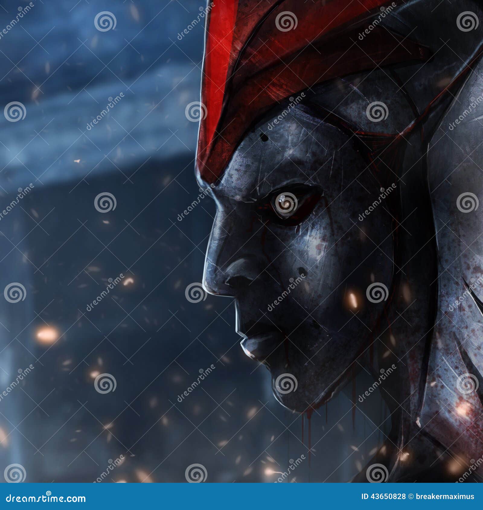 Fantasy Iron Mask Sorcerer. Stock Illustration - Illustration of spirit ...