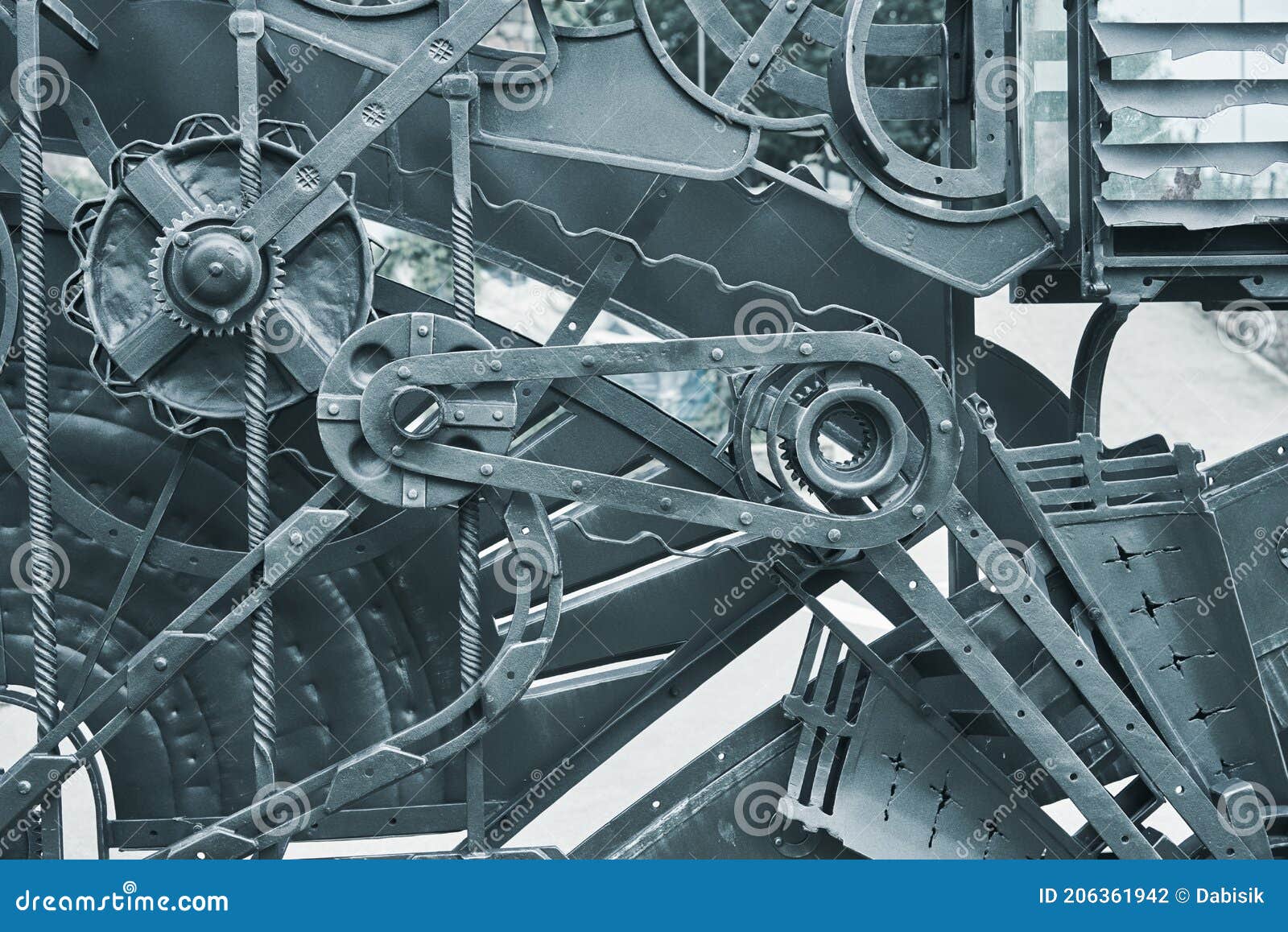 Iron Mechanical Parts And Gear Wheels. Steampunk Texture Royalty-Free ...