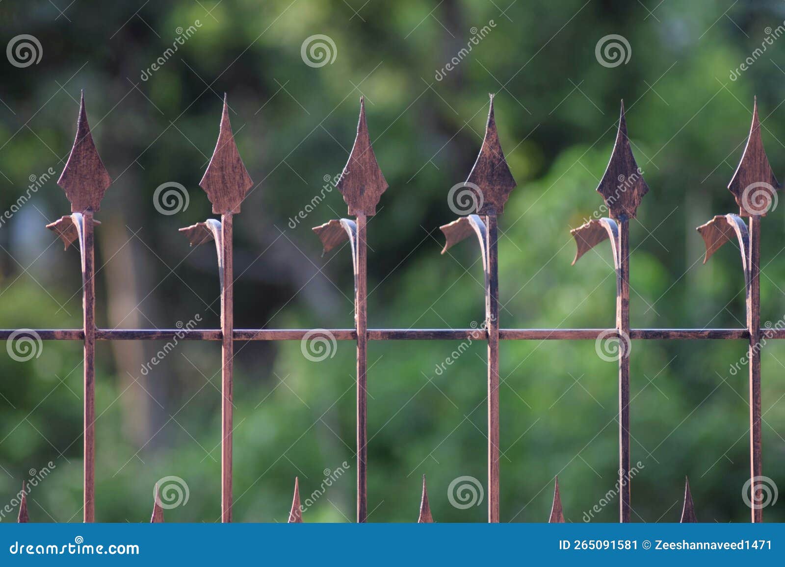 Iron or Metal Fence with Sharp Spears. Stock Image - Image of metal ...