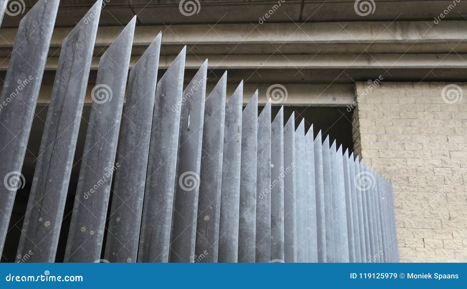 Gate with Sharp Edges and Wall Stock Image - Image of gate, metal ...