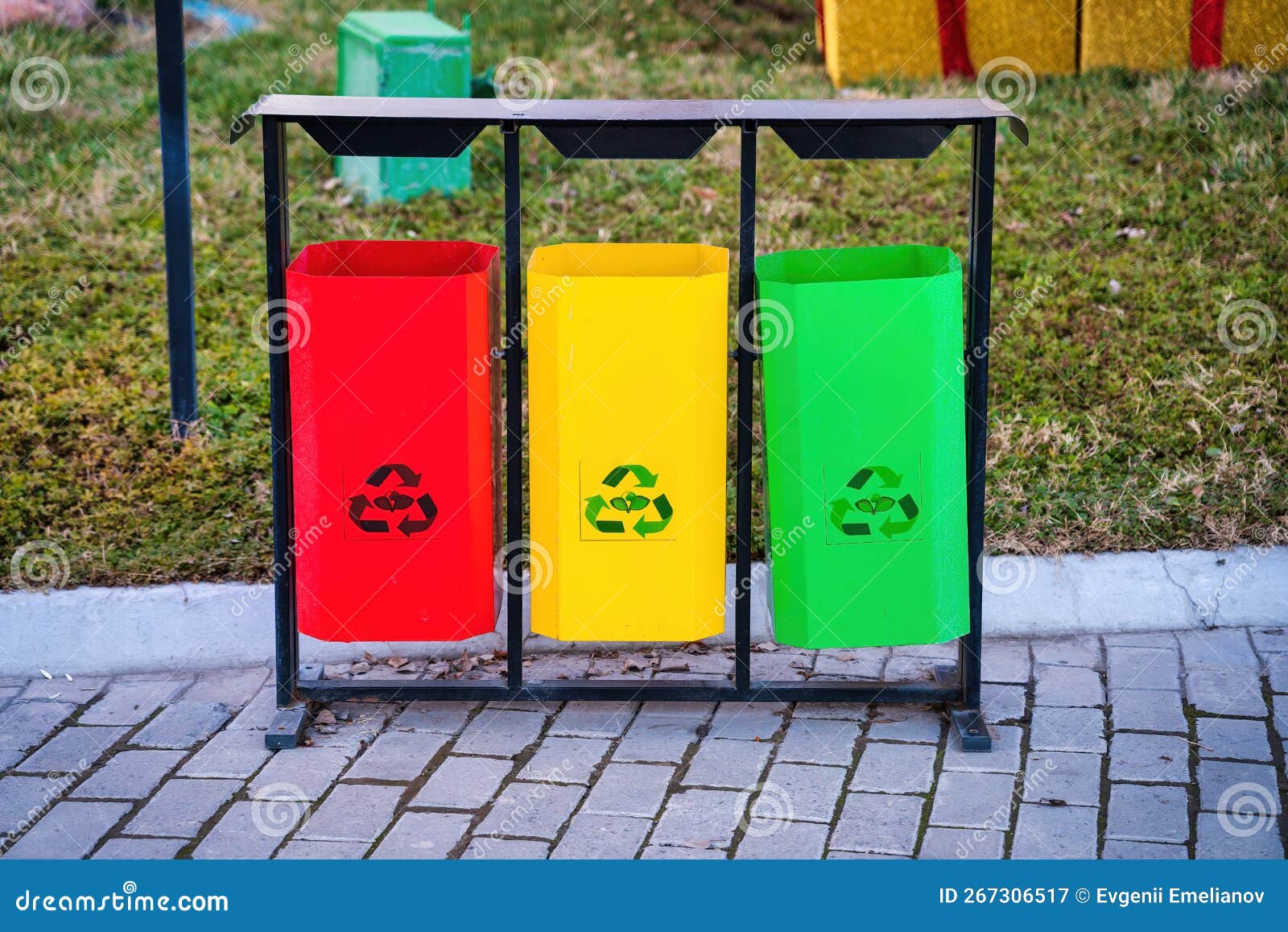 Iron Multi-colored Containers for Separate Waste Collection Stock Image ...