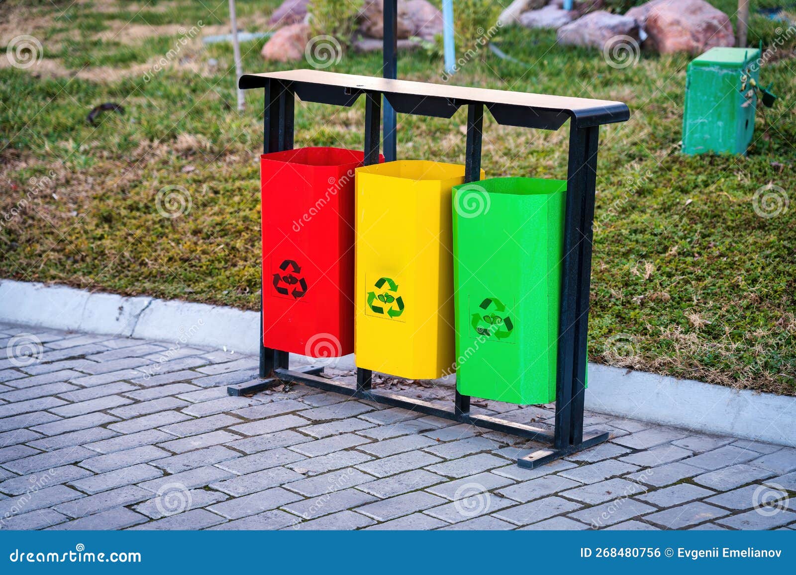 Iron Multi-colored Containers for Separate Waste Collection. Stock ...