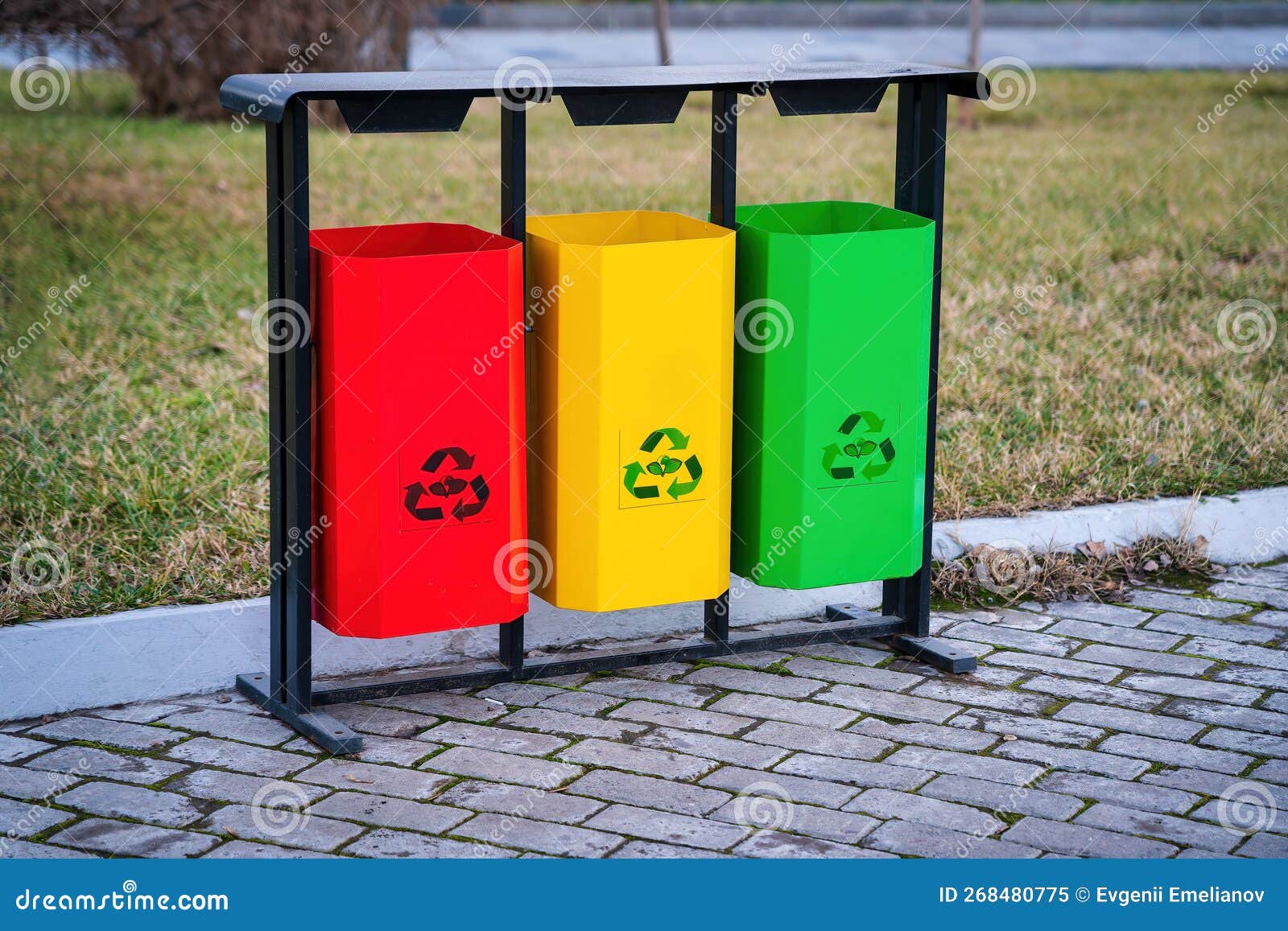 Iron Multi-colored Containers for Separate Waste Collection. Stock ...