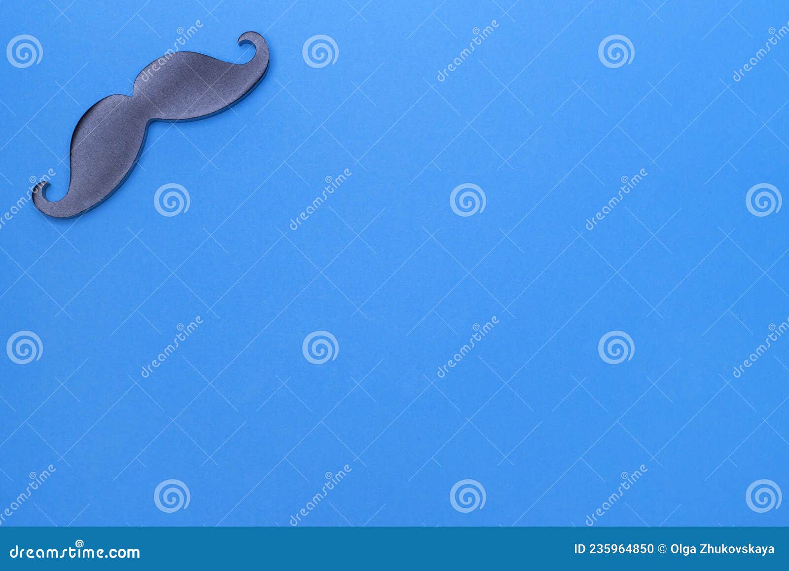 Iron Mustache on a Blue Background. Male Background Stock Photo - Image ...
