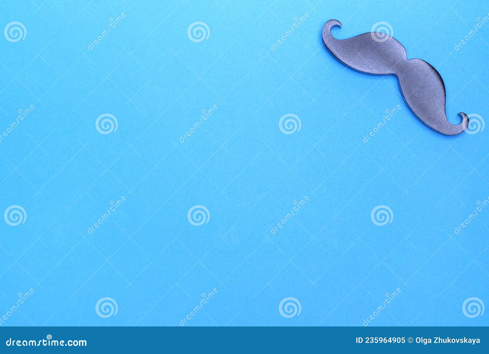 Iron Mustache on a Blue Background. Male Background Stock Image - Image ...