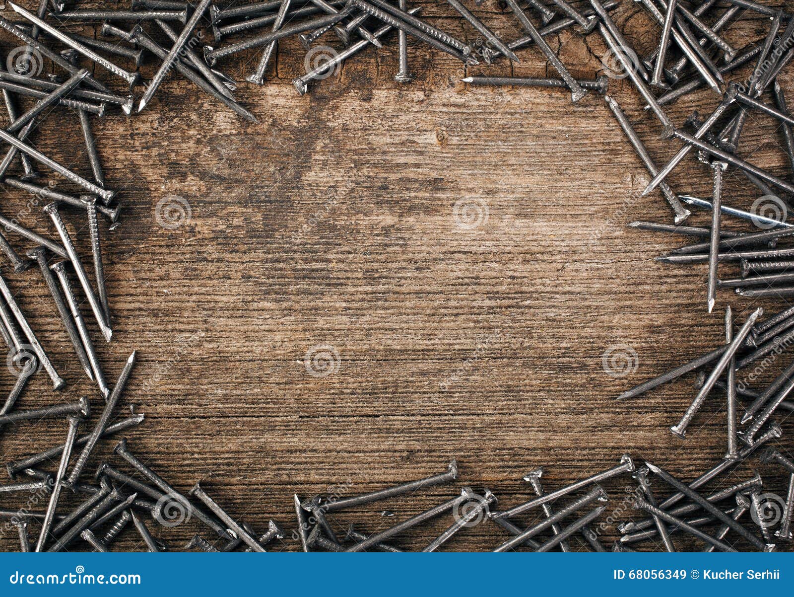 Iron Nails Frame with Space for Text Stock Image - Image of antique ...